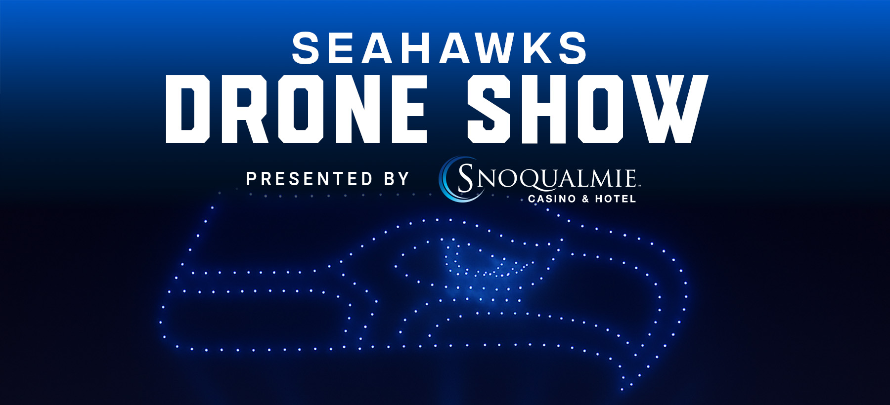 Seahawks Drone Show: International Fountain Mall